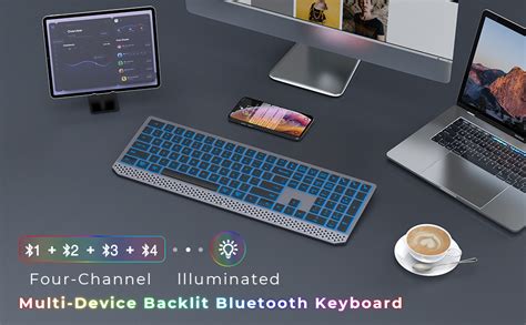 Mua Backlit Bluetooth Keyboard Multiple Devices Full Size Multi Device