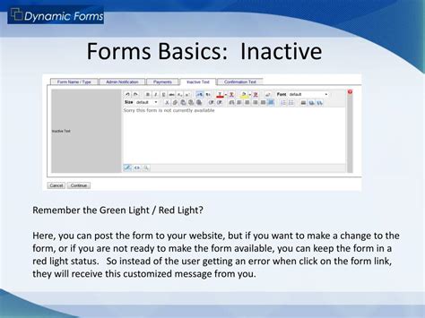 Ppt Dynamic Forms Designing Forms Forms Basics Powerpoint