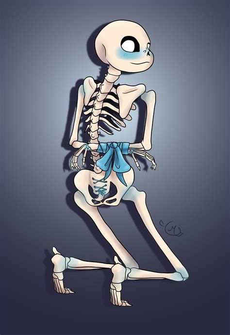 Rule 34 2021 Animated Skeleton Arms Behind Back Blue Blush Blush Bound Wrists Gradient