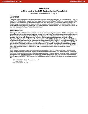 Fillable Online A First Look At The ODS Destination For PowerPoint Fax Email Print PdfFiller