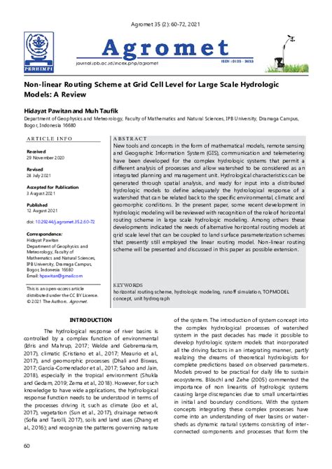 Pdf Non Linear Routing Scheme At Grid Cell Level For Large Scale