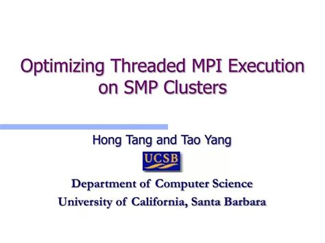 Ppt Optimizing Threaded Mpi Execution On Smp Clusters Powerpoint
