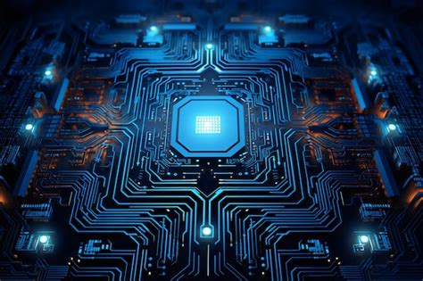 Premium AI Image Artificial Intelligence Microchip Background Created