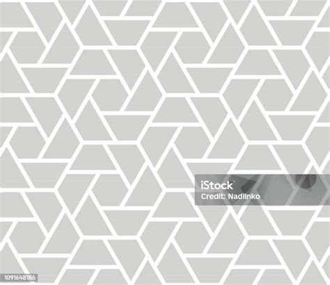 Abstract Simple Geometric Vector Seamless Pattern With White Line Texture On Grey Background