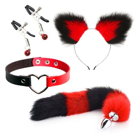 Kit Bondage De 4 Accesorios Rojo Negro Sexshopventapormayor Cl