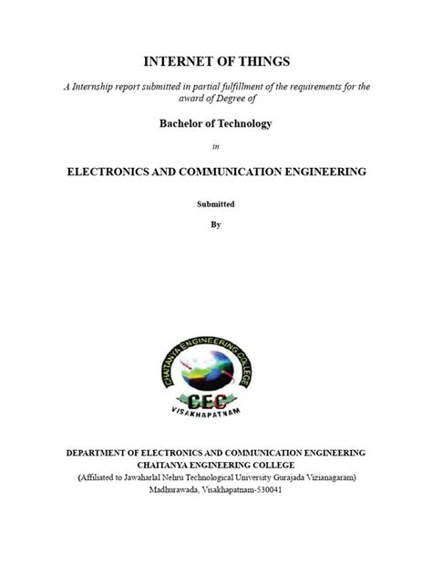 Iot Internship Report 1copy Pdf
