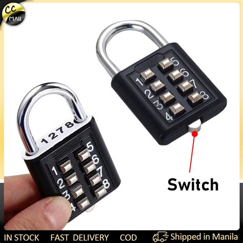 8 Digital Security Padlock Code Keyed Anti Thieft Combination Padlock Button Security Padlock