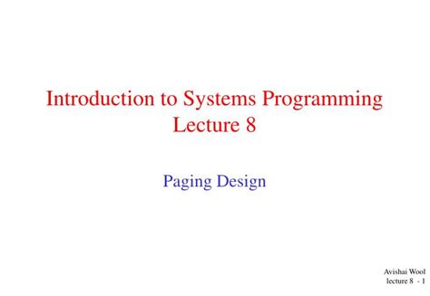 Ppt Introduction To Systems Programming Lecture 8 Powerpoint