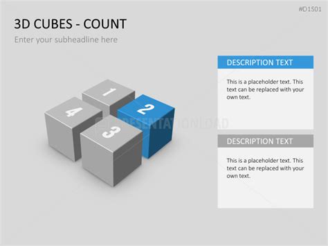 Cubes With Numbers PowerPoint Template