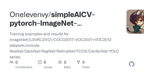 Github Onelevenvy Simpleaicv Pytorch Imagenet Coco Training Training Examples And Results For