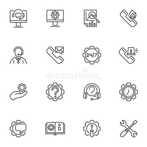Technical Support Symbol Tools Line Icon Outline Vector Sign Stock Vector Illustration Of