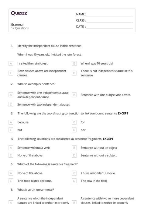 50 Class 5 Worksheets On Quizizz Free And Printable
