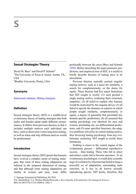 PDF Sexual Strategies Theory