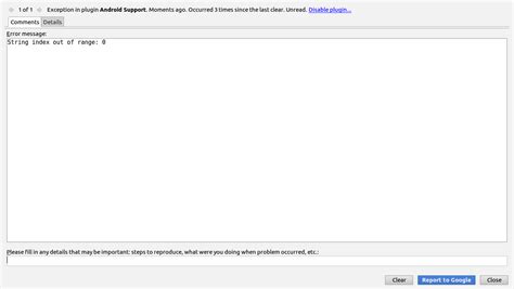 Ide Fatal Error Occurred String Index Out Of Range Android Studio Stack Overflow