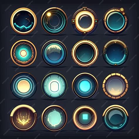 Premium Photo Interface Round Frame Game Ai Generated Backg Design