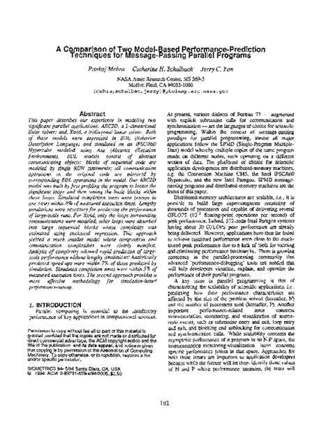 Pdf A Comparison Of Two Model Based Performance Prediction Techniques