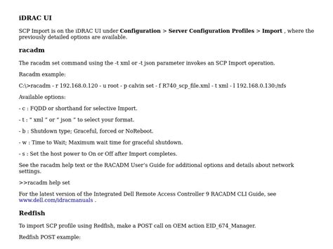 Available Interfaces Server Configuration Profiles Reference Guide