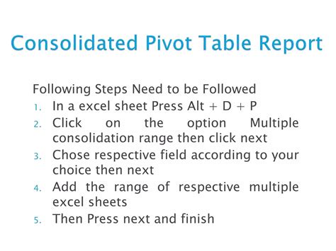 Ppt On Pivot Table PPTX