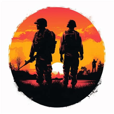 Premium Photo Soldiers In Silhouette Against A Sunset Sky With A Gun