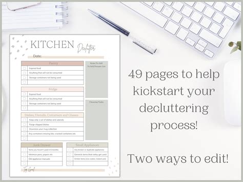 Printable Editable Declutter Checklists Declutter Planner Etsy