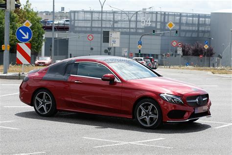 Spyshots 2016 Mercedes C Class Coupe Almost Undisguised In Red Paint