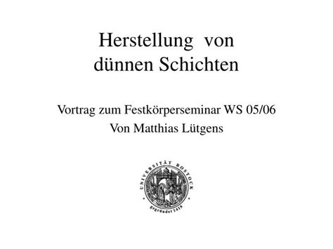 Ppt Herstellung Von D Nnen Schichten Powerpoint Presentation Free Download Id