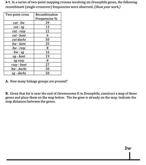 solved 3 1 in a series of two point mapping crosses