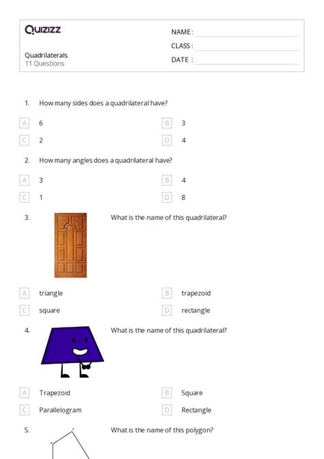 50 Quadrilaterals Worksheets On Quizizz Free And Printable