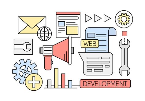Linear Web Development Vectors 150244 Vector Art At Vecteezy