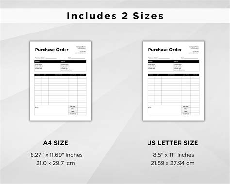 Editable Purchase Order Template Printable Purchase Order Form Order