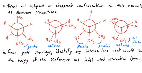 Solved A ﻿draw All Eclipsed Or Staggered Conformations For