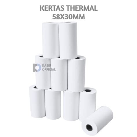 Jual Paket Kertas Thermal 58x30mm Thermal Paper Receipt Struk Lebar 58mm Diameter 30mm Harga 1
