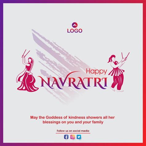 Dandiya En Navratri Feliz Durga Puja Banner Vector Premium