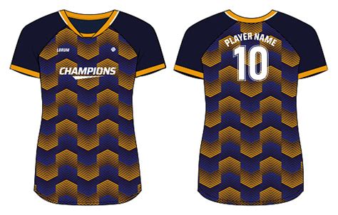 여성 스포츠 저지 티셔츠 디자인 플랫 스케치 일러스트 추상 갈매기 모양 하프 톤 패턴 V 넥 T 셔츠 숙녀 배구 저지 축구