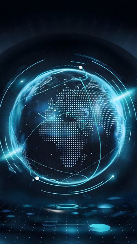 Concept Of Digital Transformation Or Big Data Technology With Dotted Globe And Futuristic