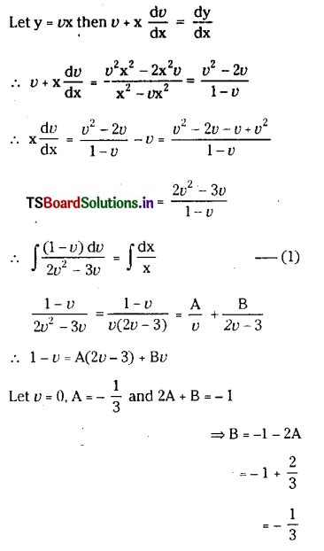Ts Inter 2nd Year Maths 2b Differential Equations Important Questions Ts Board Solutions