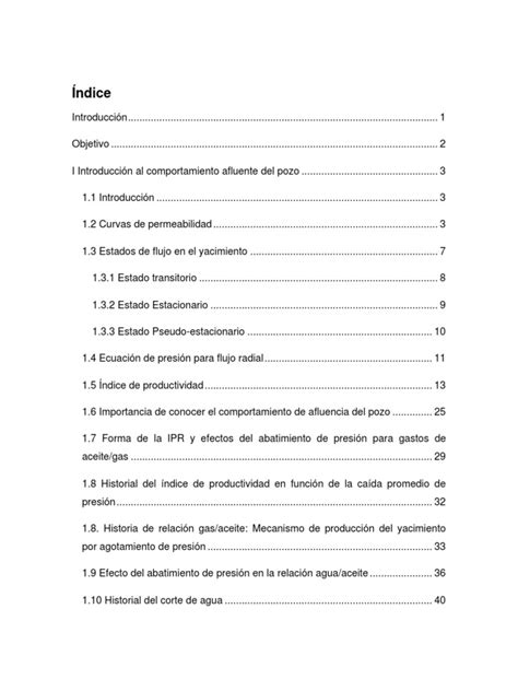 Índice De Productividad En Pozos Pdf Gases Permeabilidad