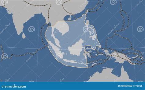 Volcanoes Around The Sunda Plate Contour Map Stock Illustration Illustration Of Seismic