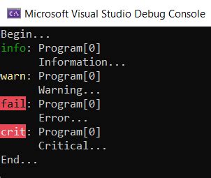 Bug LogDebug And LogTrace Don T Produce Any Output On The Console