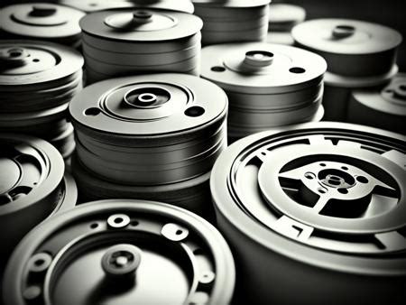 Black And White Photograph Of Many Different Types Of Discs Image Design ID