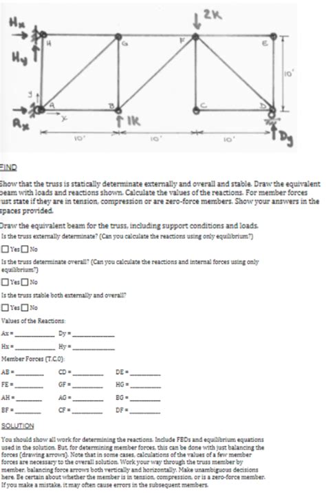 Solved 1NDShow That The Truss Is Statically Determinate Chegg Com