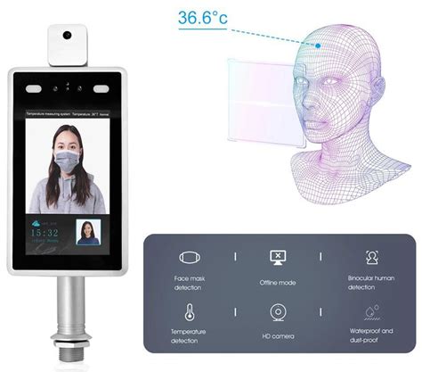 7inch Facial Recognition Camera Thermal Security Camera Body Temperature Detect Access Control