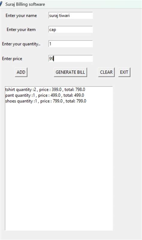 🧾 Simple Billing Software In Python Suraj Tiwari