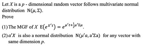 Solved Let Xis A P Dimensional Random Vector Follows Multivariate