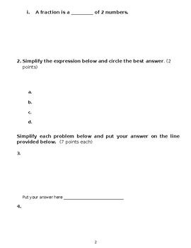Math Assessment Practice Test Unit Rational Functions By Priceless Math