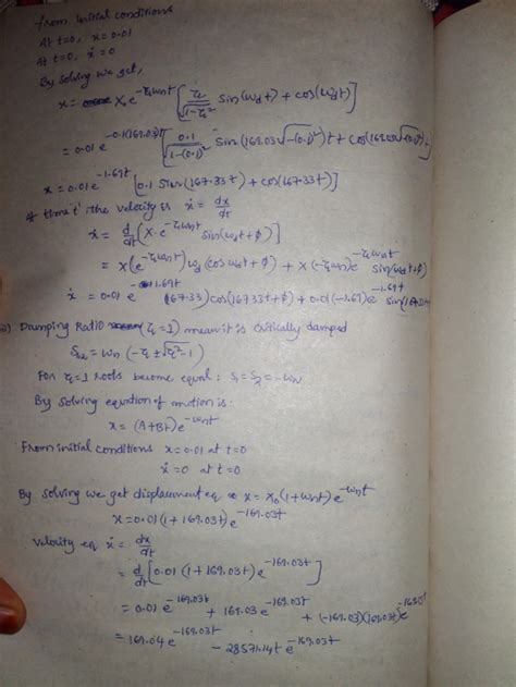 For A Basic Spring Mass Damper System With The Following Information Mass 035kg Spring