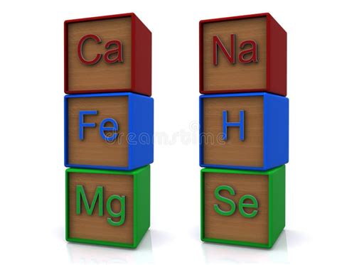 Wood Block Chemical Elements Stock Illustration Illustration Of