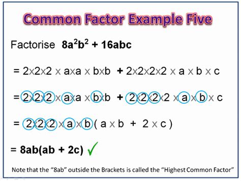 Factorising With Common Factors Passys World Of Mathematics