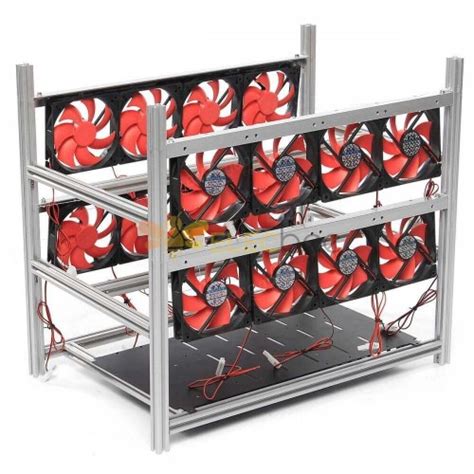 Elecbee Mining Rig Case Frame Steel Open Air GPU Miner Mining Frame With Fans For Crypto