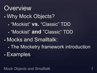 Mock Objects And Smalltalk PPT